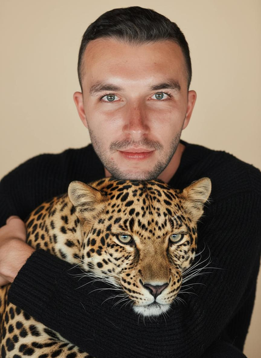 holding a leopard - AI Image Prompt | Banana Prompts